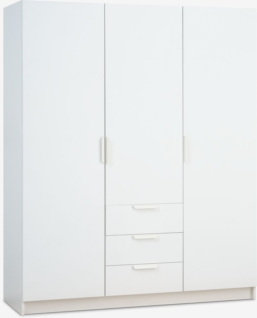 Ormar JENSLEV 144x176 3 vrata 3 fioke bela