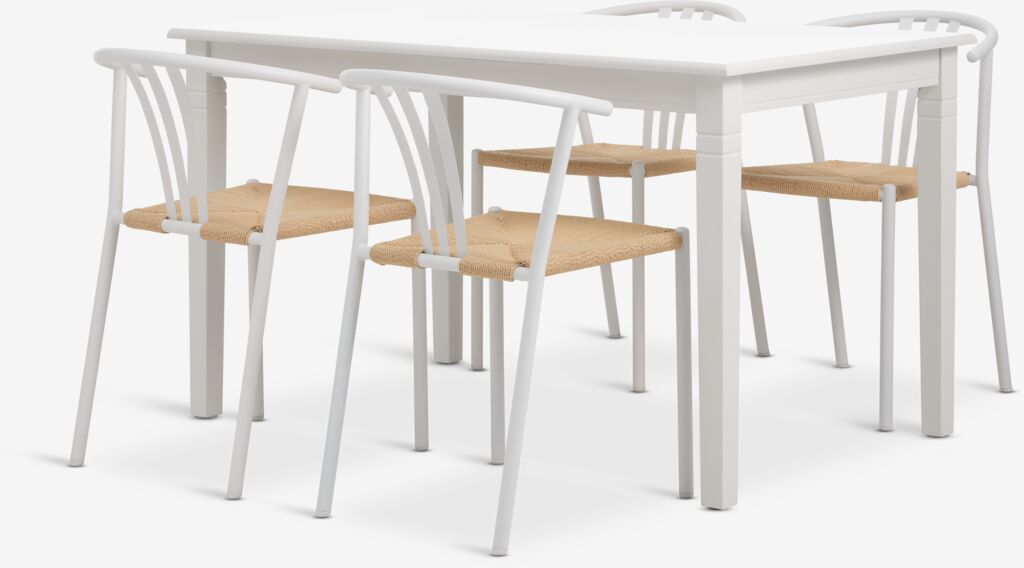 KIRKEBY D130/220 sto bela + JYDERUP bela/natur
