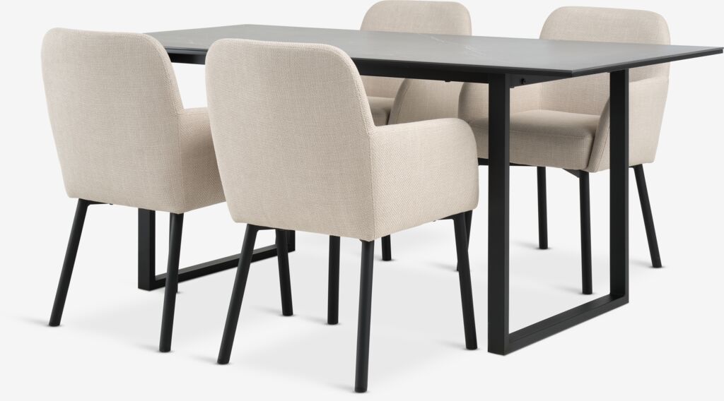 MOSELUND D180 sto keramika + 4 SOTTRUP bež/crna