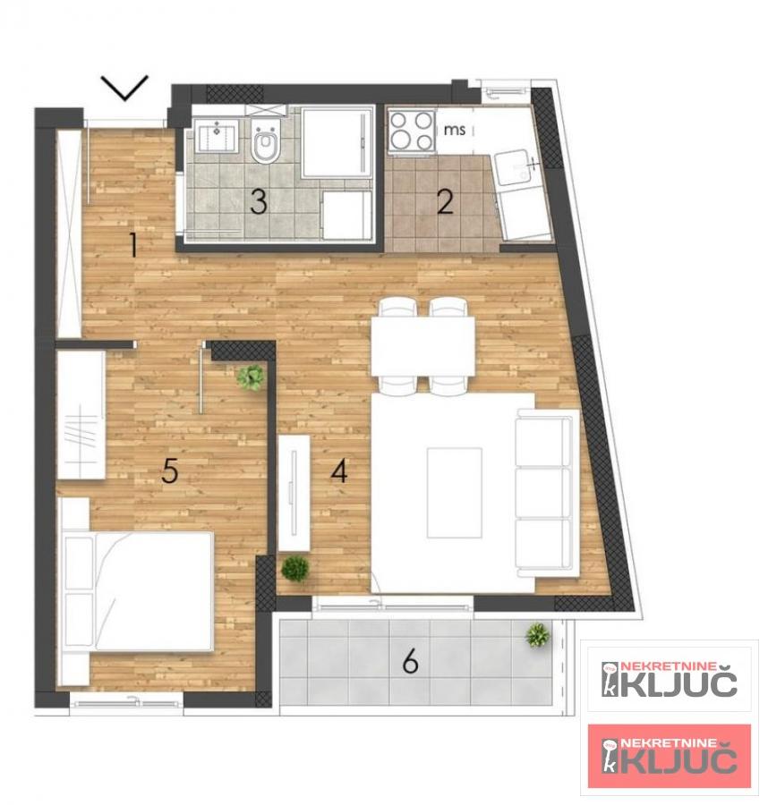 GRBAVICA, 44m2, Dvosoban sa pdv