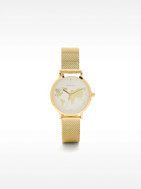 WATCH WITH WORLD MAP CASE