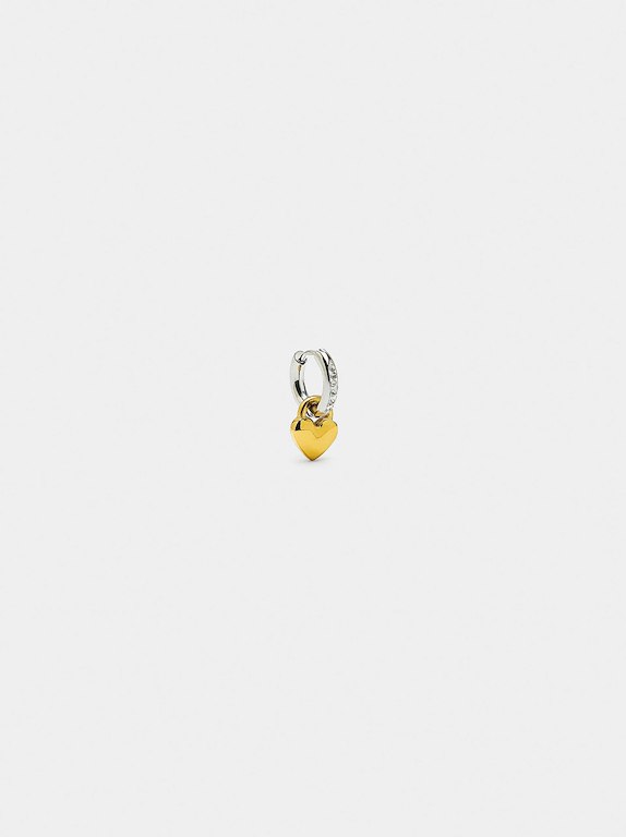 HEART SINGLE HOOP EARRING - STAINLESS STEEL