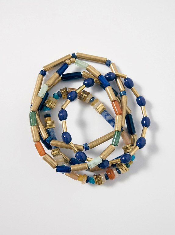 SET OF ELASTIC BRACELETS WITH STONES