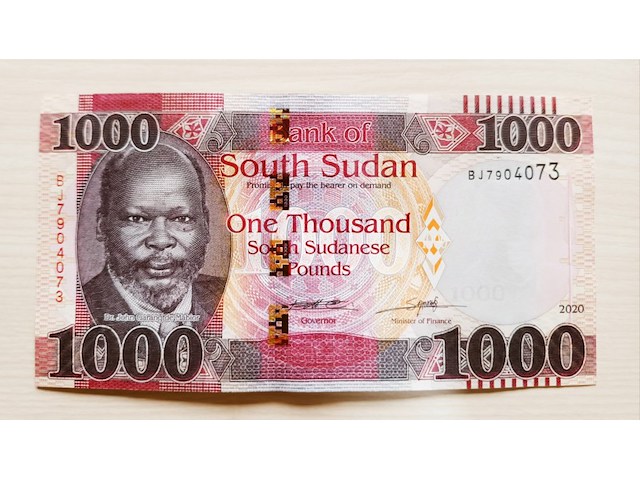 Juzni Sudan 1000 funti. Unc, 2020 godina