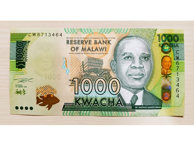 Malawi 1000 kwacha. Unc, 2024 godina