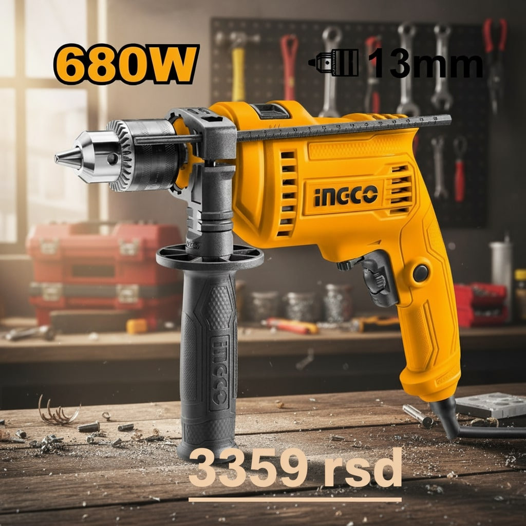 Ingco Električna udarna bušilica 680W ID6808