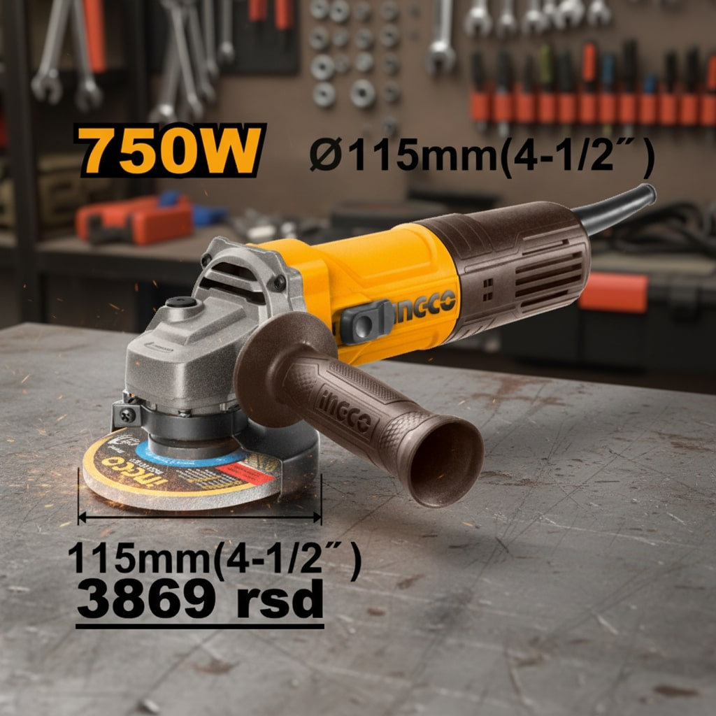Ingco Ugaona brusilica 115mm 750W AG75028