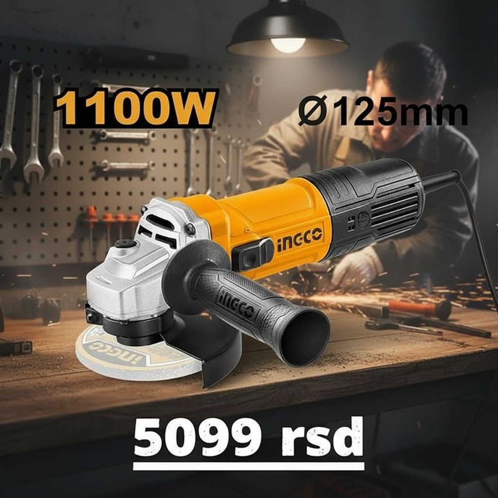 Ingco Ugaona brusilica 125mm 1100W AG110028
