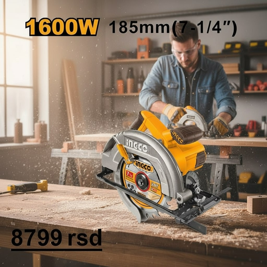 Ingco Cirkularna testera 185mm 1600W CS18568
