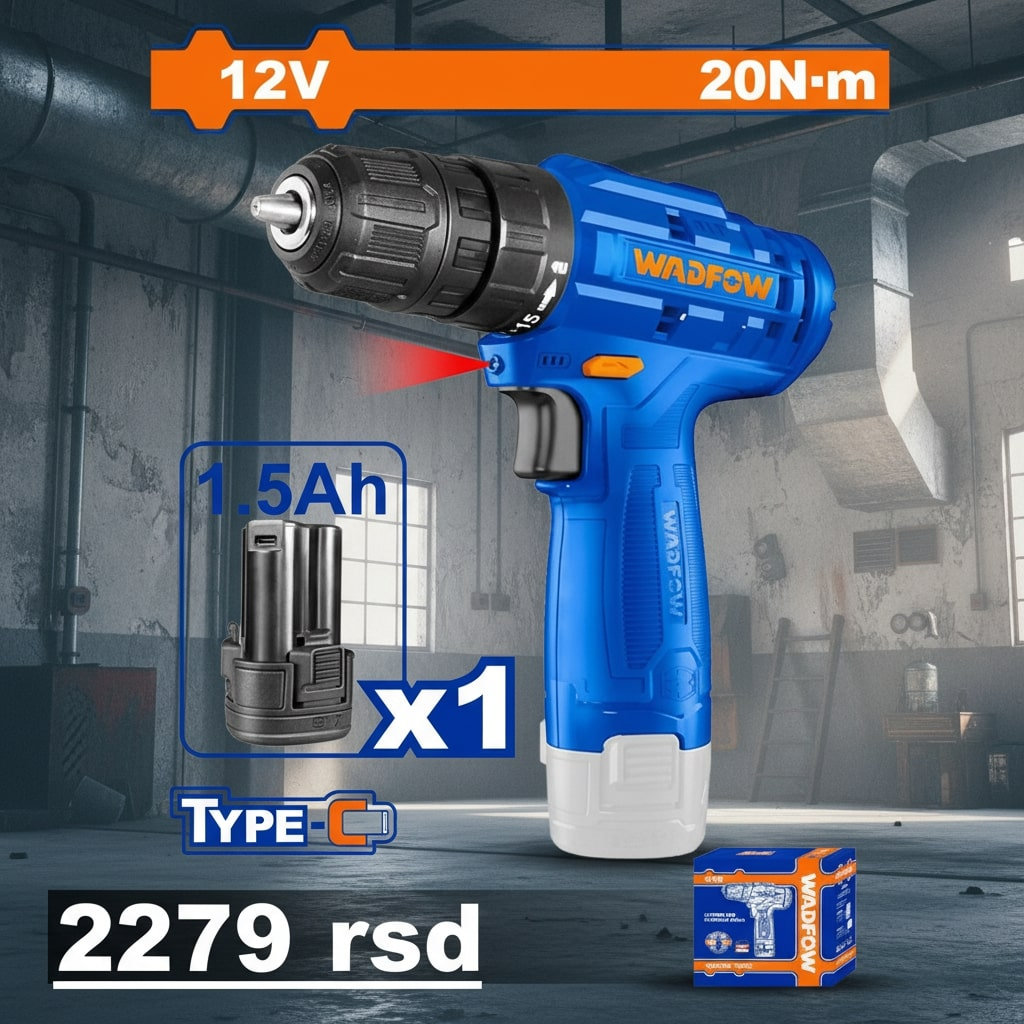 WCDS510 AKU ŠRAFILICA 12V 1,5 Ah WADFOW