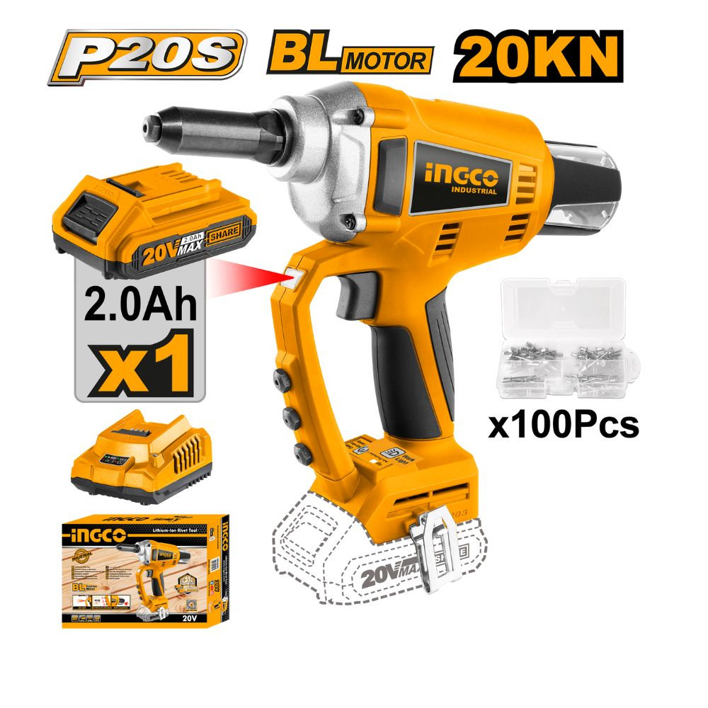 Ingco Aku pištolj za nitne 20Kn CRTLI20051