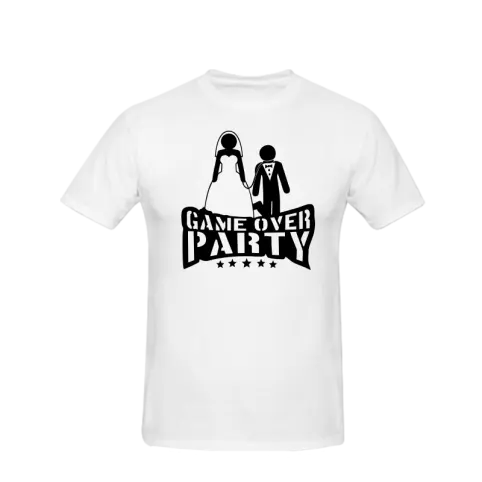 Unisex majica Game Over Party cs2532, Bela
