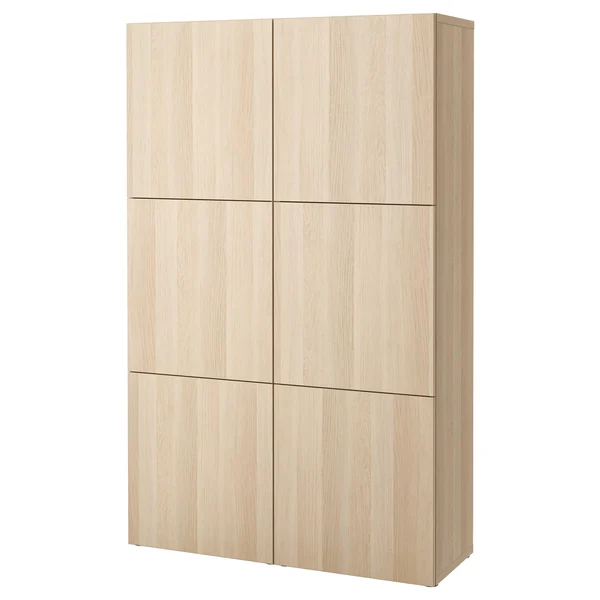 Kombin. odlaganje s vratima, belo b. im. hrastovine/Lappviken belo b. im. hrastovine, 120x42x193 cm