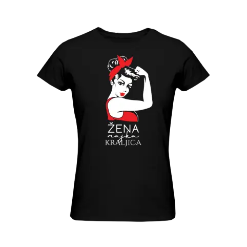 Ženska majica Žena majka kraljica cs3336, Crna