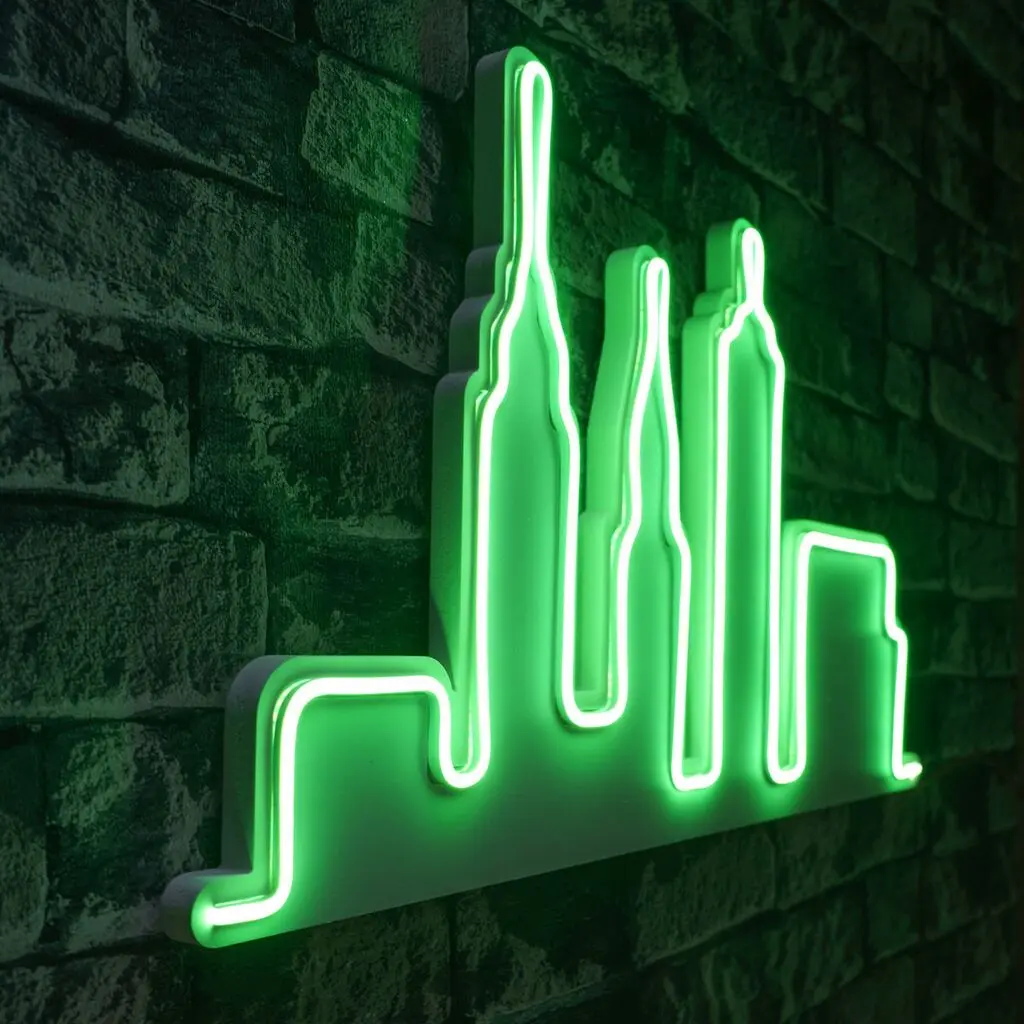 Wallity Dekorativna LED rasveta City Skyline, 32x61x2cm, Zelena