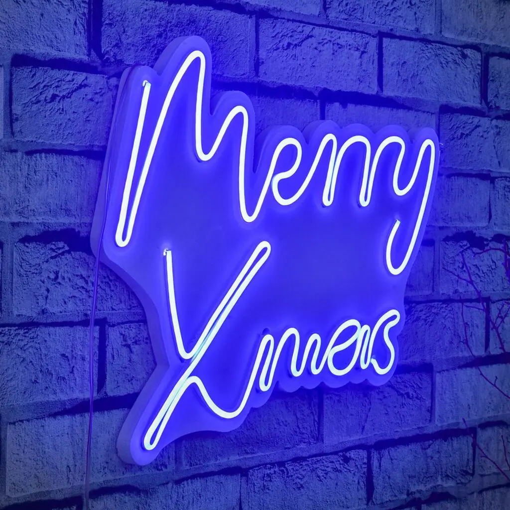 Wallity Dekorativna LED rasveta Merry Christmas, 27x49x3cm, Plava