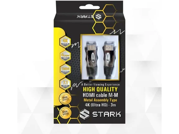 Stark HDMI kabl M-M pozlaćen 4K metalno kućište 3m