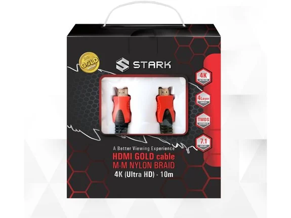Stark HDMI kabl M-M pozlaćen 4K pleteni 10m