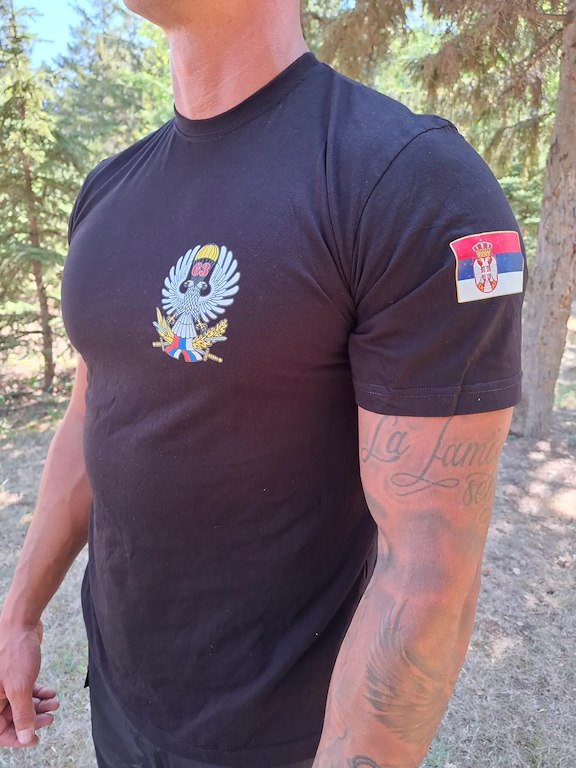 DESPOT MILITARIS Muška majica 63. padobranska brigada, Crna