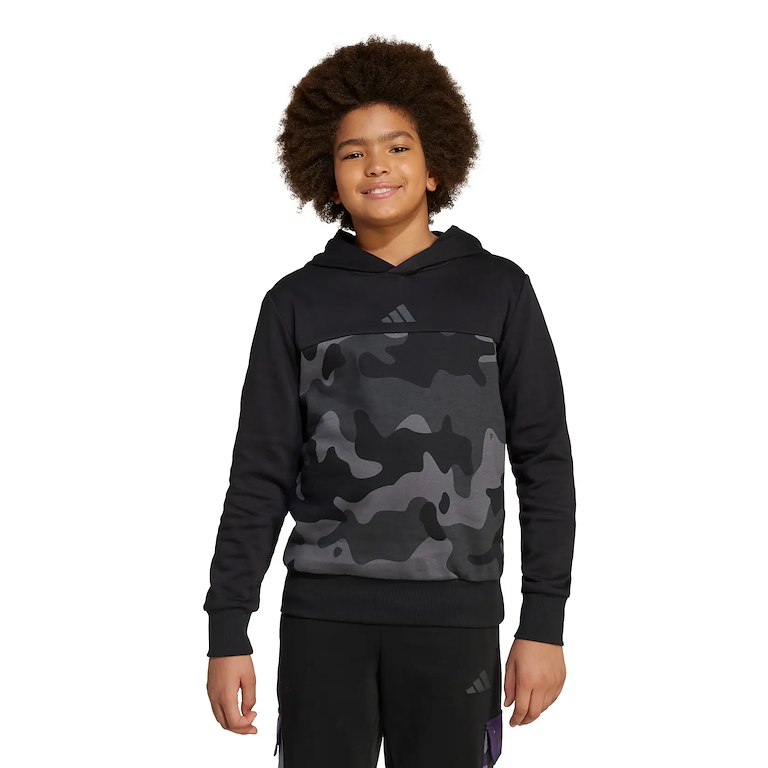 Adidas Duks za dečake J Camo Fl Hd, JN2220, Crno-Sivi