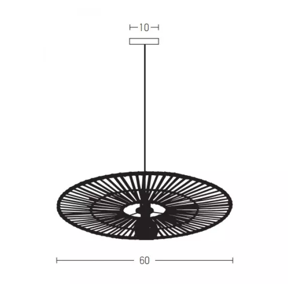 Viseća lampa E27 max 40W crni bambus 19104 Zambelis