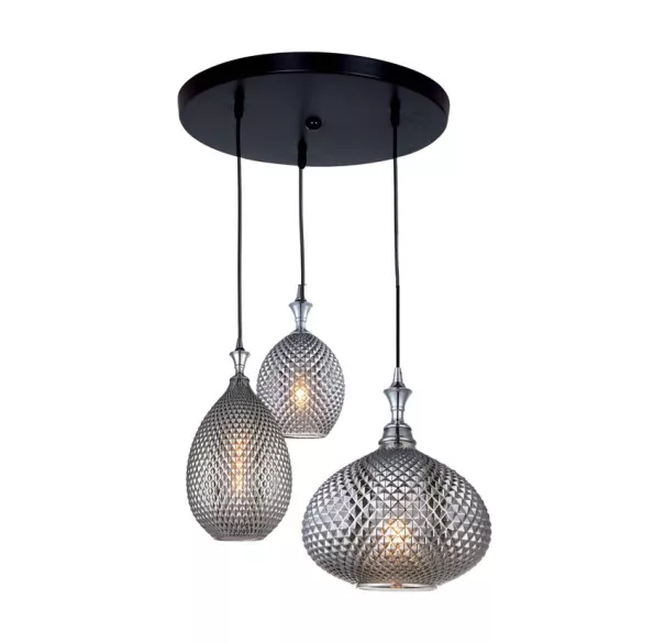 Viseća lampa 3xE27 max 40W crna-dim siva 19241 Zambelis