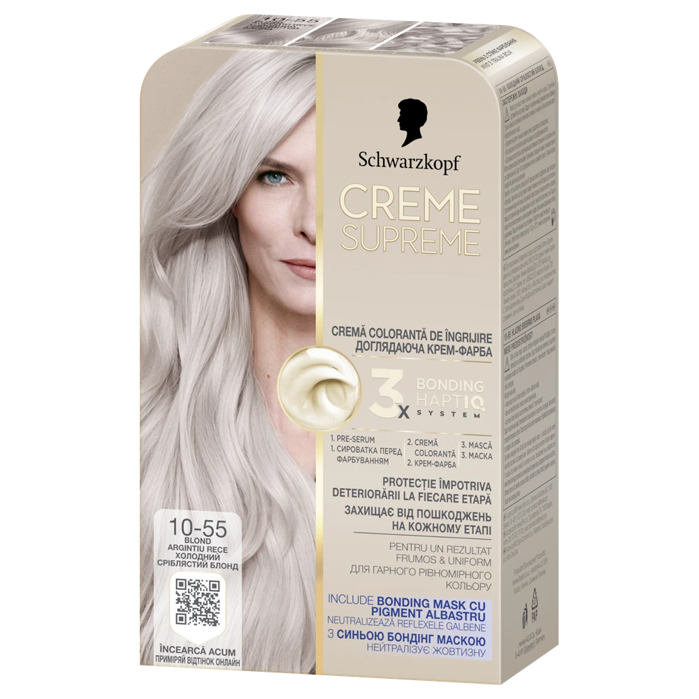 SCHWARZKOPF CREME SUPREME BOJA ZA KOSU 10-55 PLATINUM SILVER BLONDE