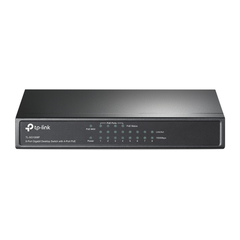 SWITCH TP-LINK TL-SG1008P GIGABIT/8X RJ45/10/100/1000MBPS/4X POE/DESKTOP METALNO KUCISTE