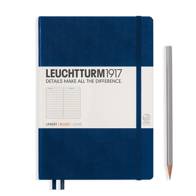 Leuchtturm1917 Notes, Medium A5, Linije, Tvrd povez, Teget
