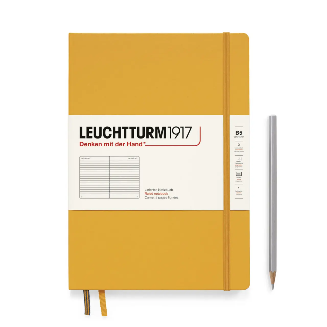 Leuchtturm1917 Notes, B5, Linije, Tvrd povez, Narandžasti