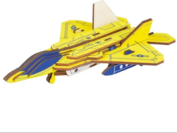 Čarolija shop 3D drvena slagalica Žuti F-22 raptor