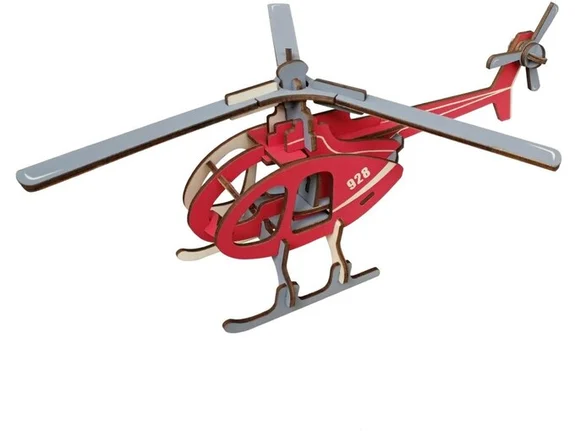 Čarolija shop 3D drvena slagalica Crveni helikopter
