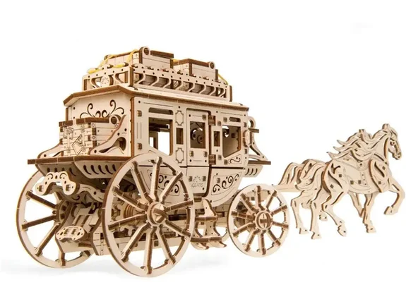 Ugears 3D drvena mehanička puzzla Poštanska kočija