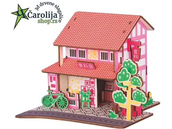 Čarolija shop 3D drvene puzzle Pink prodavnica
