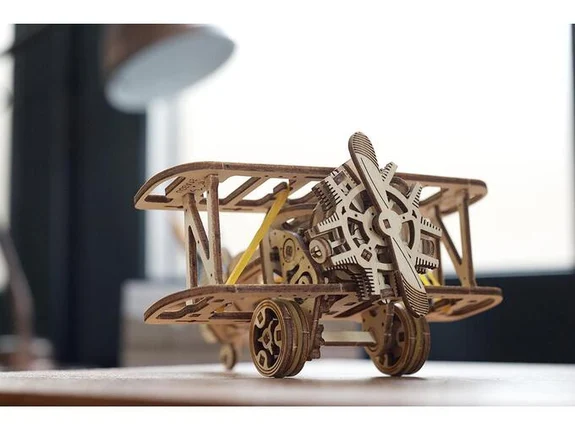 Ugears 3D mehanička slagalica Avion mini dvokrilac