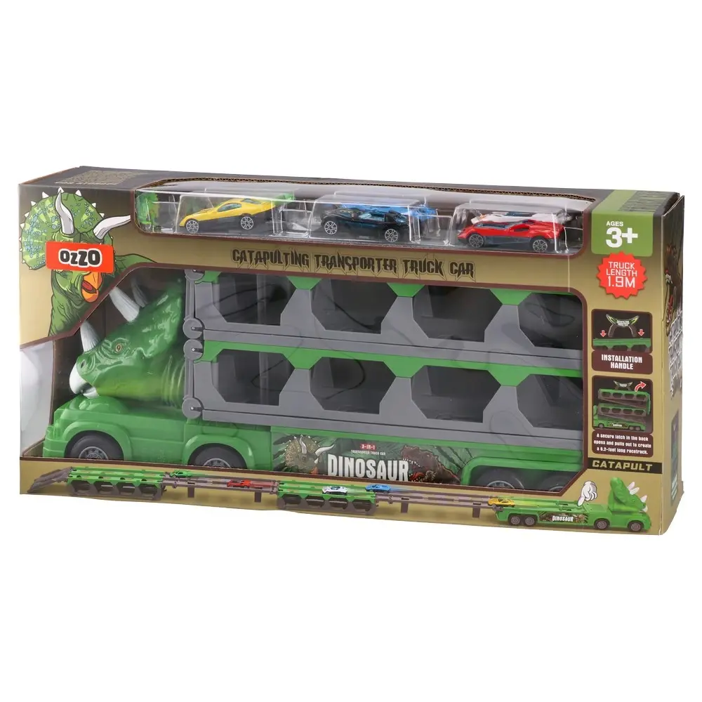 Igračka kamion za katapultiranje autića Carrier truck, Zelena