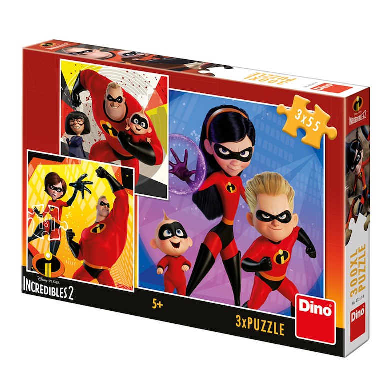DINO THE INCREDIBLES 2: HEROJI – PUZZLE 3X55 DELOVA