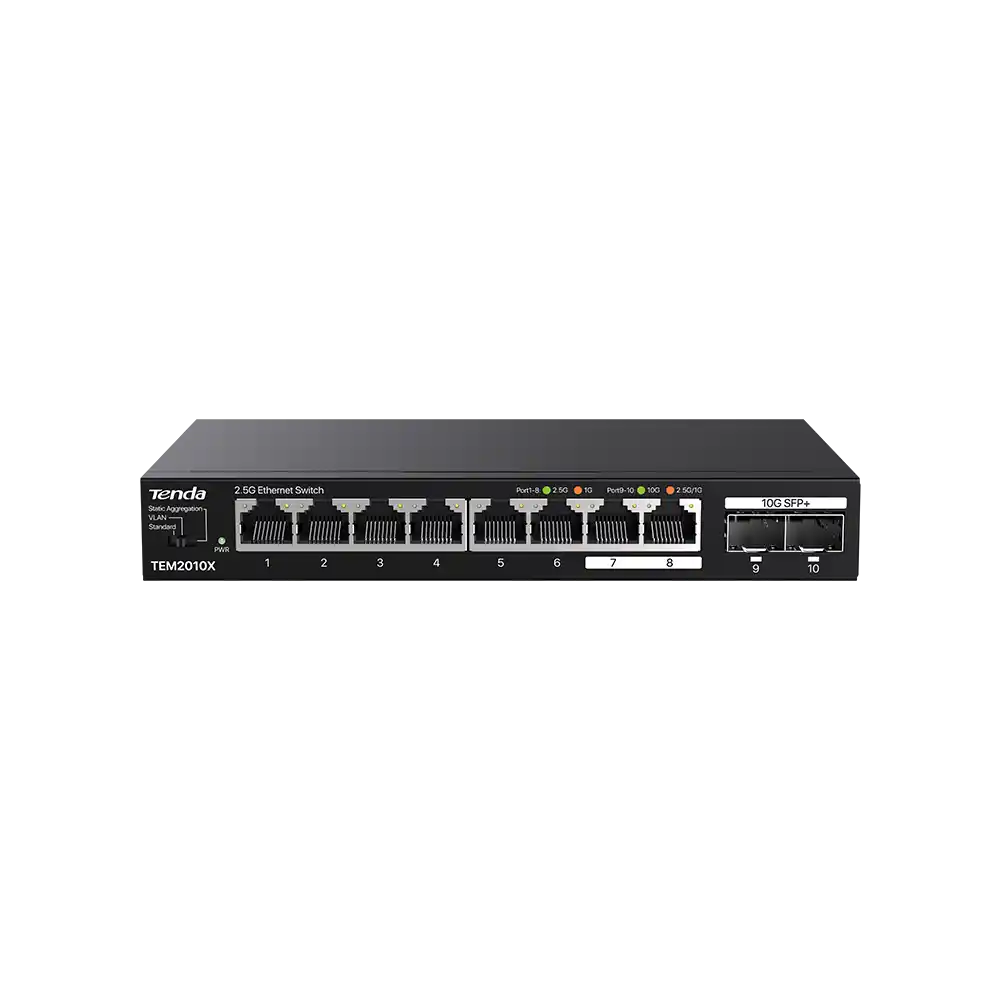 SVIČ 2.5GBPS 8-PORT TENDA TEM2010X METAL CASE/2X10G SFP+