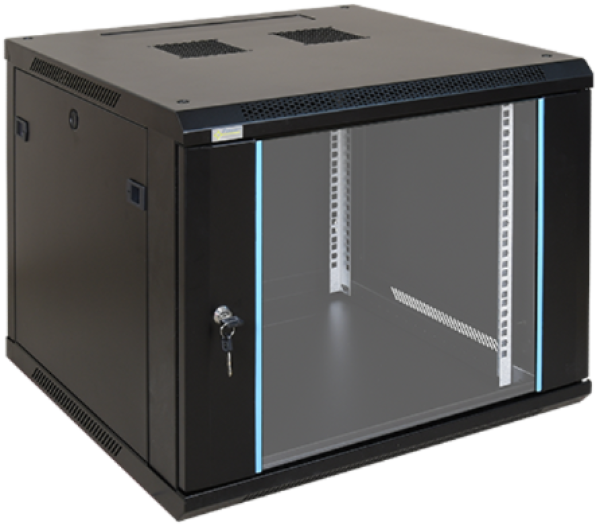 EXO:N ZIDNI RACK ORMAR, 600MM×450MM×9U, CRNI