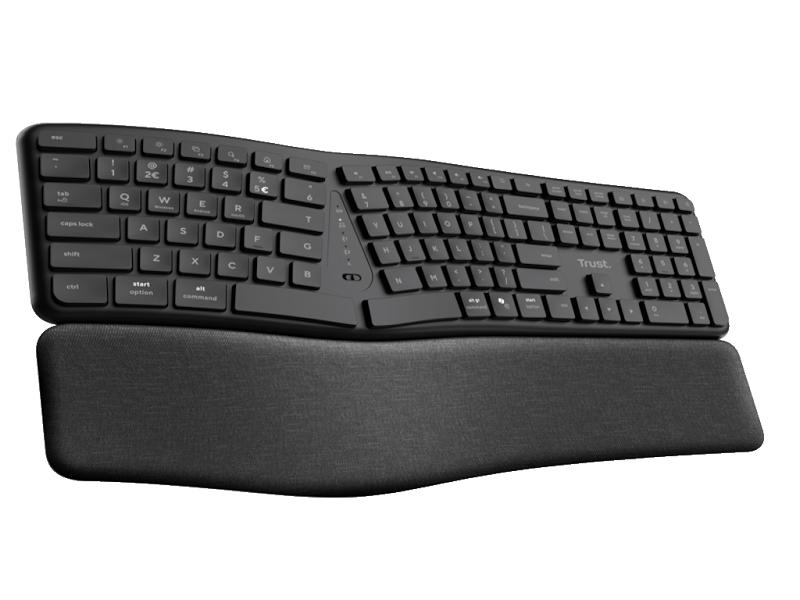 TRUST KEYRA ERGONOMSKA BEŽIČNA TASTATURA, MULTIDEVICE, US RASPORED (25459)