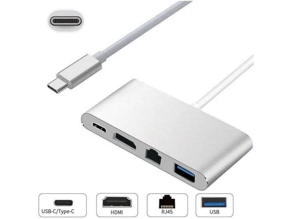 Telempire Adapter Type C na RJ45 HDMI USB 3.0 4u1 JWD/TC08