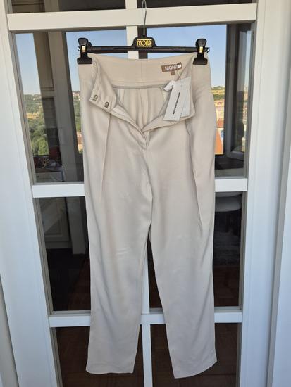 Mona krem nove pantalone viskoza saten