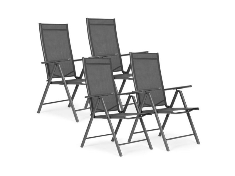 MULTIGARDEN SET OD 4 SKLOPIVE BAŠTENSKE STOLICE SA PODESIVIM NASLONOM GRAY