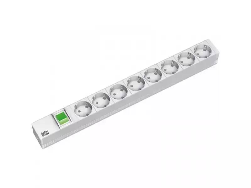 BACHMANN PDU BASIC ALU 19” 1U 8XŠUKO SA PREKIDAČEM,16A, KABL 2M 333.400