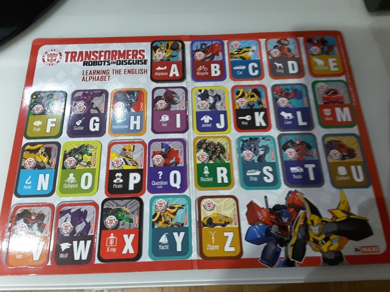 Magneti Transformers engleski alfabet na komad Maxi