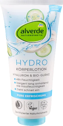 alverde NATURKOSMETIK
HYDRO losion za telo - hijaluron i organski krastavac, 200 ml