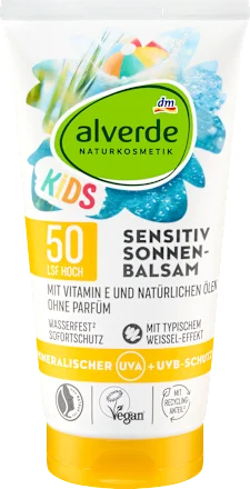 alverde NATURKOSMETIK
KIDS SENSITIV dečiji balzam za zaštitu od sunca, SPF50, 150 ml