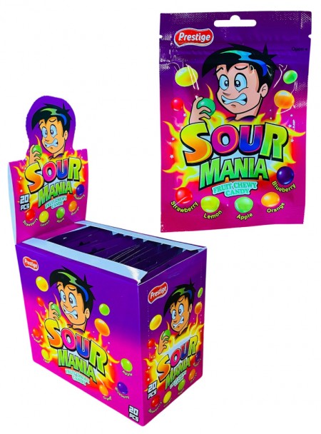 Sour mania fruit chewy candy 15g (20/1)