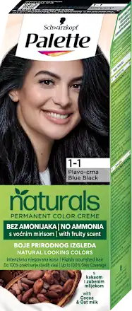Palette naturals COLOR CREME
Boja za kosu – 1-1 plavičasto crna, 1 kom