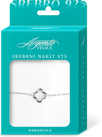Argento FELICE
Srebrna narukvica - detelina, 1 kom